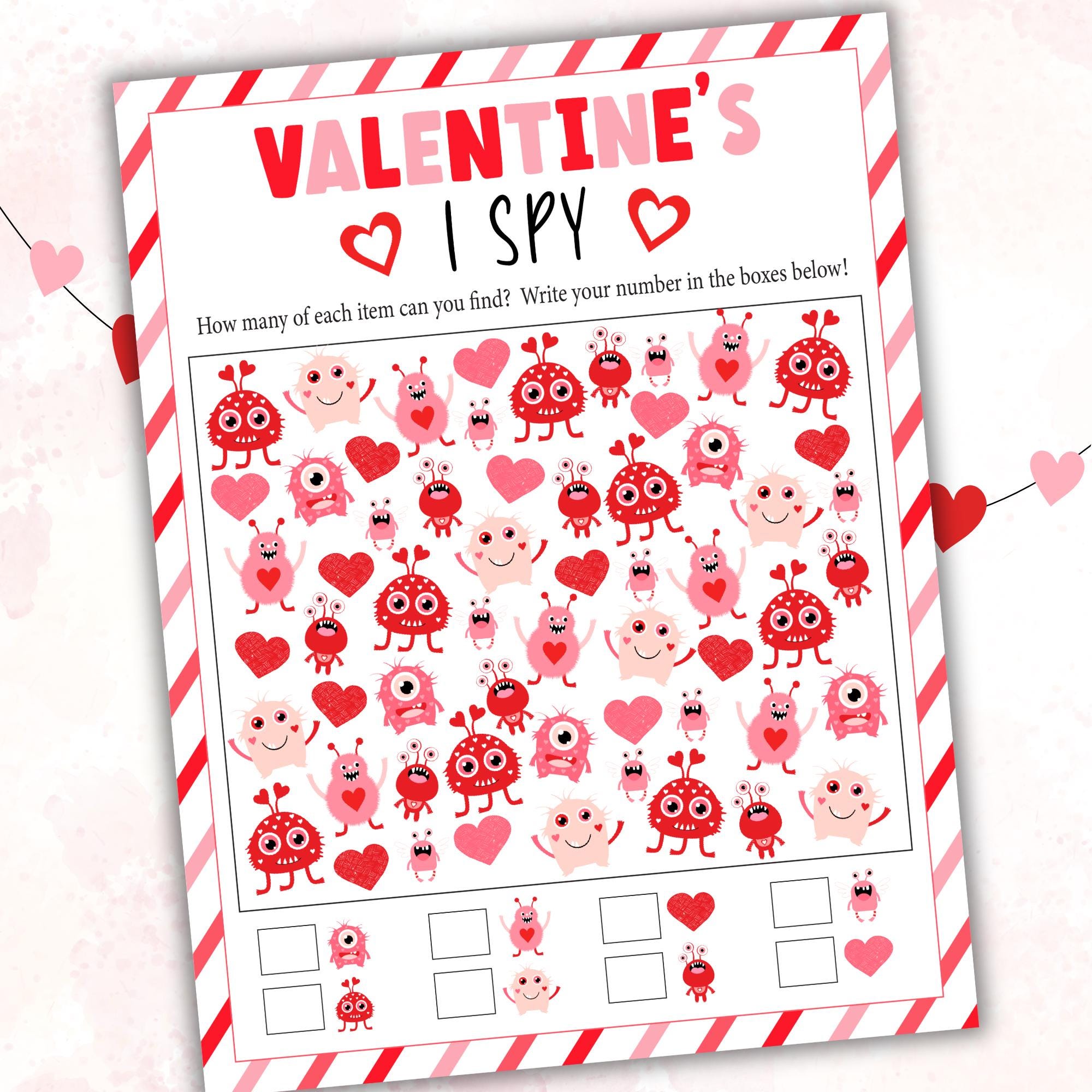 Fun Printable Valentine I SPY Search | Valentine Search and Find Game ...