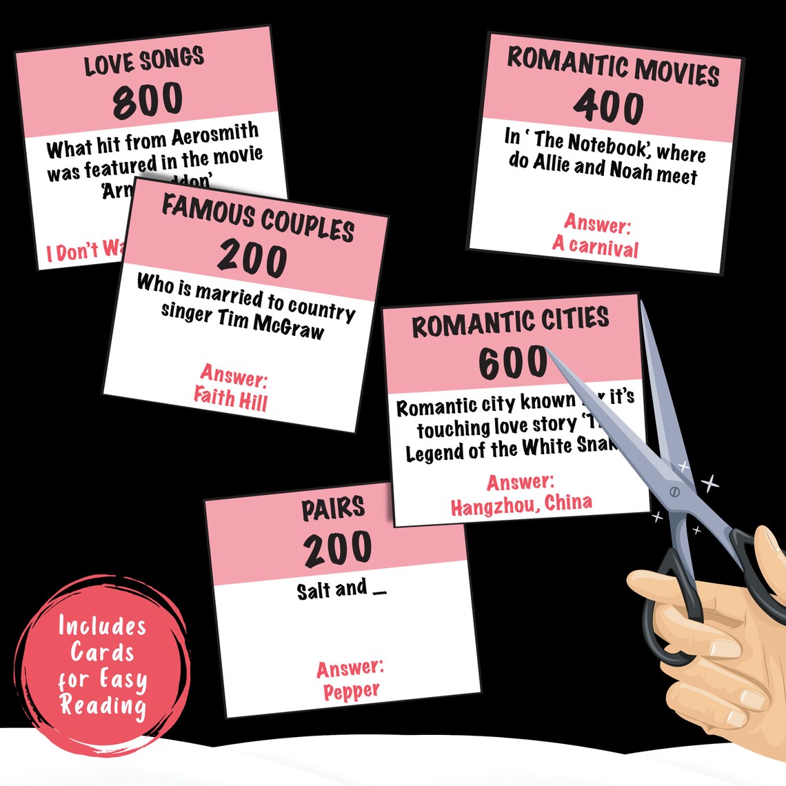 Valentines Jeopardy Game Galentines Day Game Valentines Game Night ...