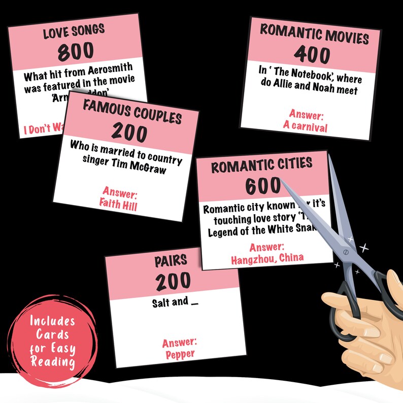 Valentines Jeopardy Game Galentines Day Game Valentines Game Night ...