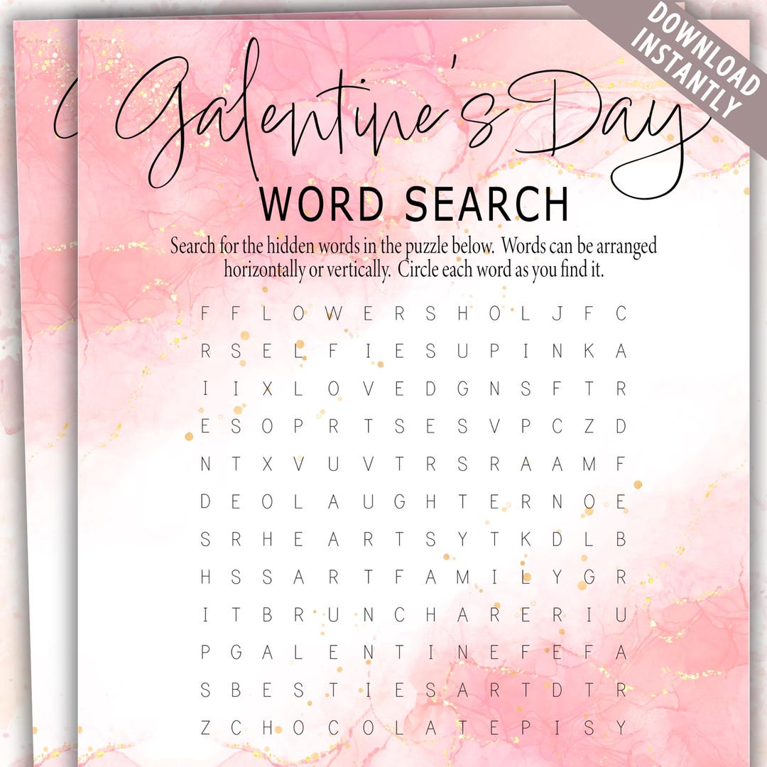 Galentines Party Printable Word Search Game | Galentines Day Games ...