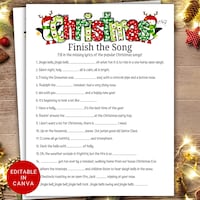 Printable Christmas Game, Christmas Song Trivia Game, Christmas Finish ...