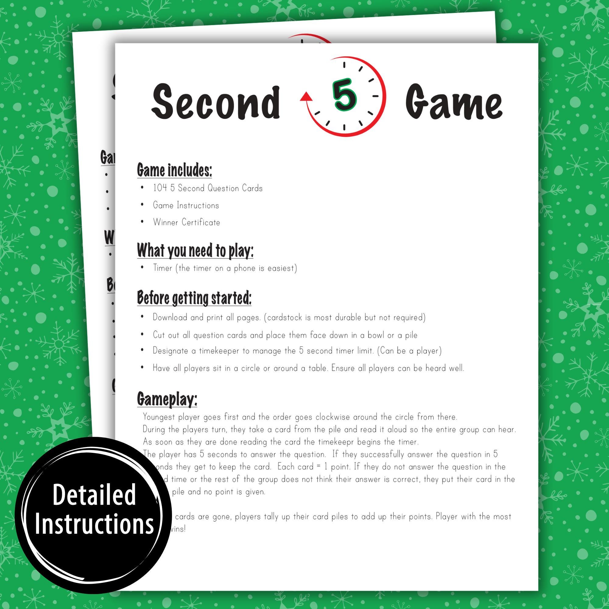 Christmas 5 Second Game | Office Party Christmas Game | Family ...