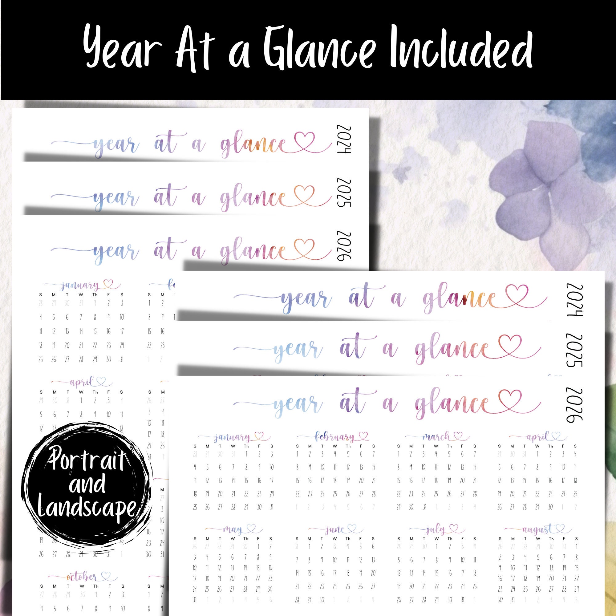 2024-2026 Calendar 2024 Calendar PDF 2024 Editable Calendar Calendar ...