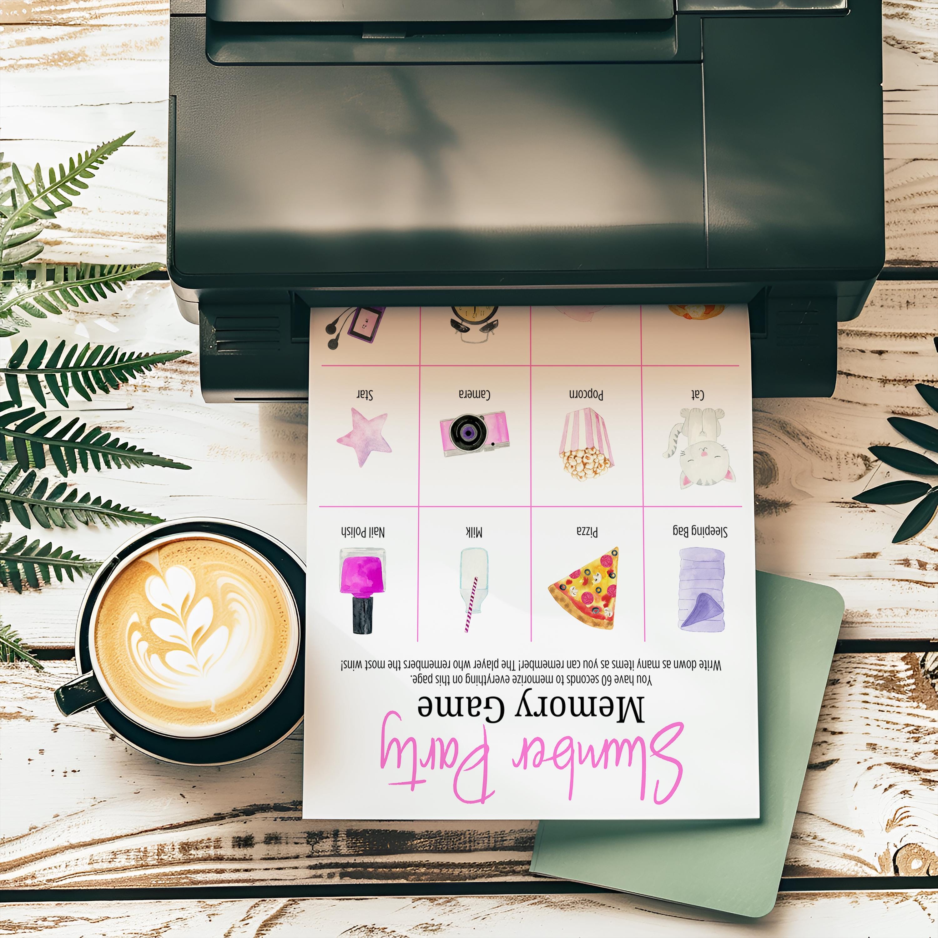 Fun Printable Slumber Party Memory Game | Girl Teen or Tween Slumber ...