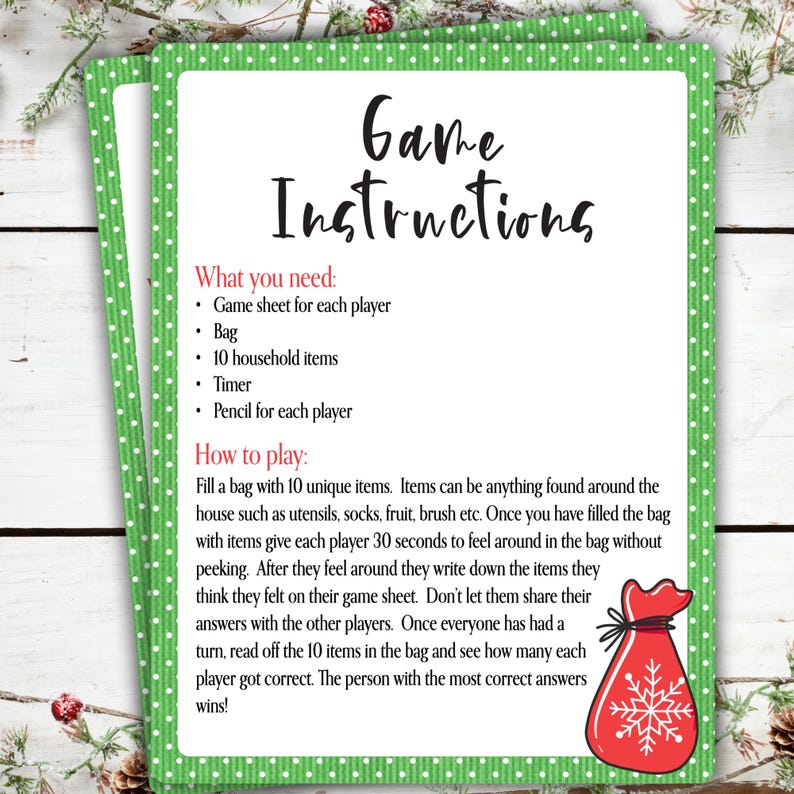 Christmas Whats in the Bag Game | Christmas Party Instant Download ...