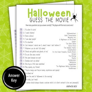 Halloween Guess the Movie Game | Printable Halloween Party Game ...