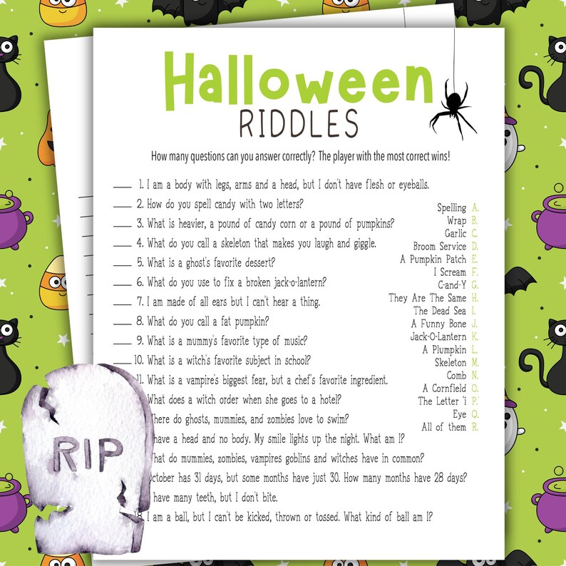 Halloween Riddles Game | Halloween Office Party Riddles Game ...