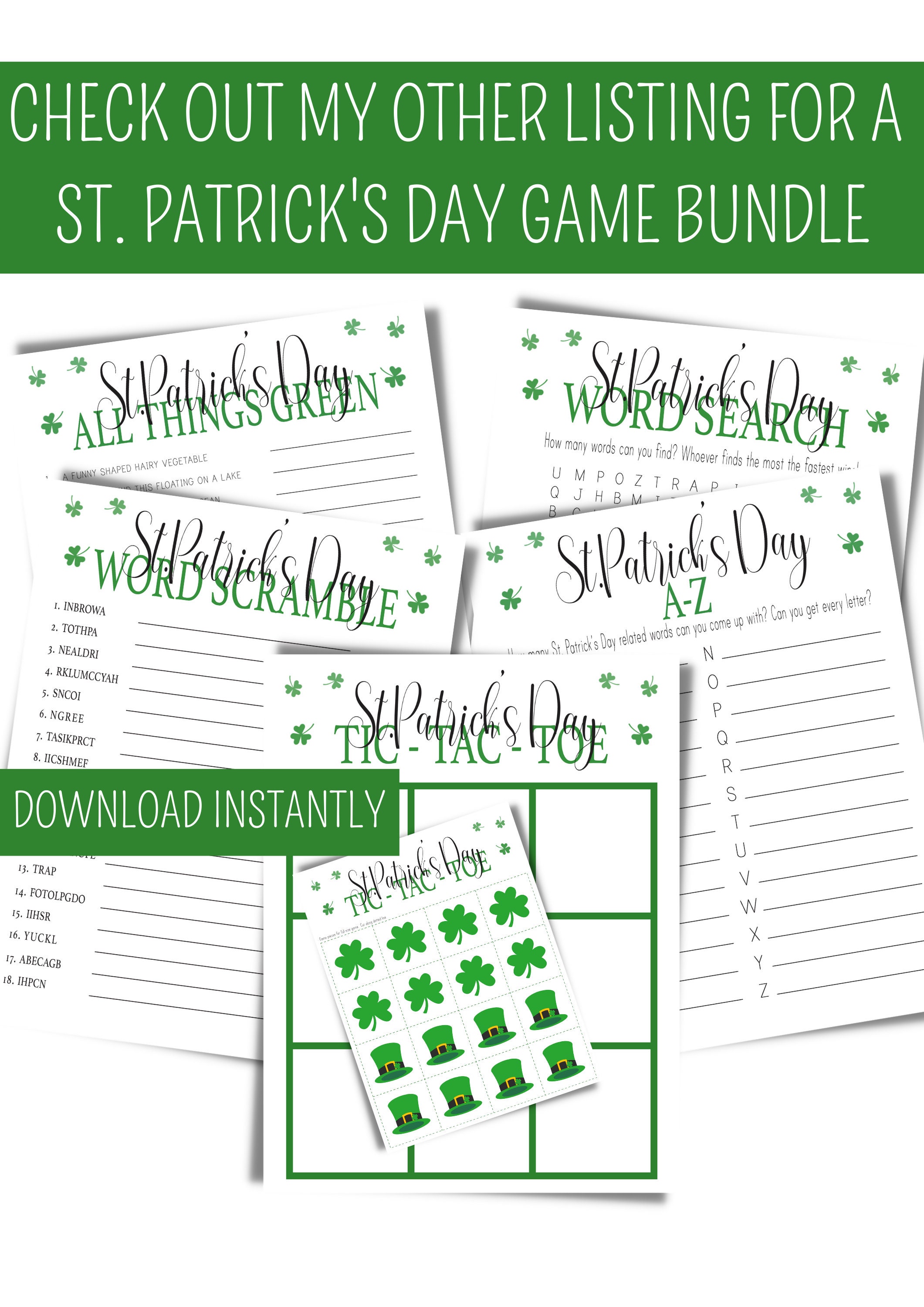 St Patricks Day Tic-tac-toe | St Patricks Day Games | St Patricks Day ...