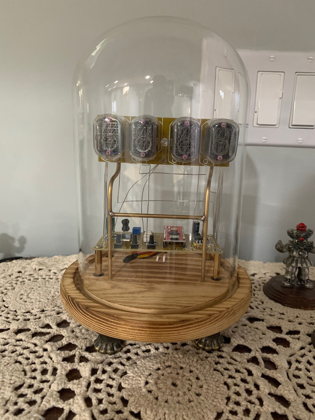 Beautiful Handmade IN-12 Nixie Tube Clock Round Glass, Time, Date and ...