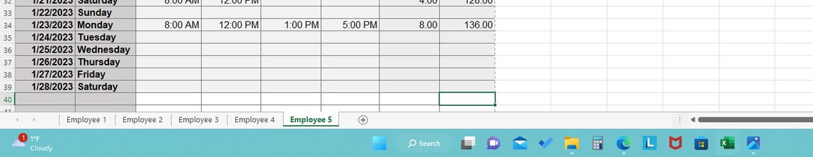 Yearly Employee Timesheet Template - Automated Interactive Excel ...
