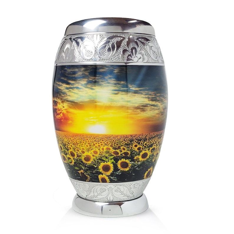 Sunflower Urn for Ashes Yellow Urn for Human Ashes Urn for - Etsy