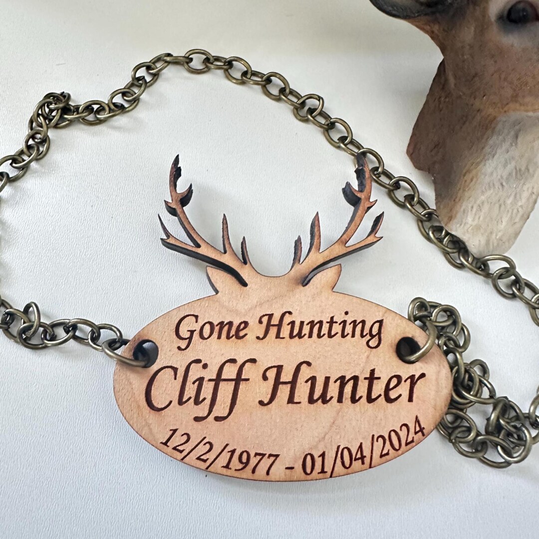 Engraved Wooden Hunting Urn Tag: Personalized Memorial Name Plaque - Etsy