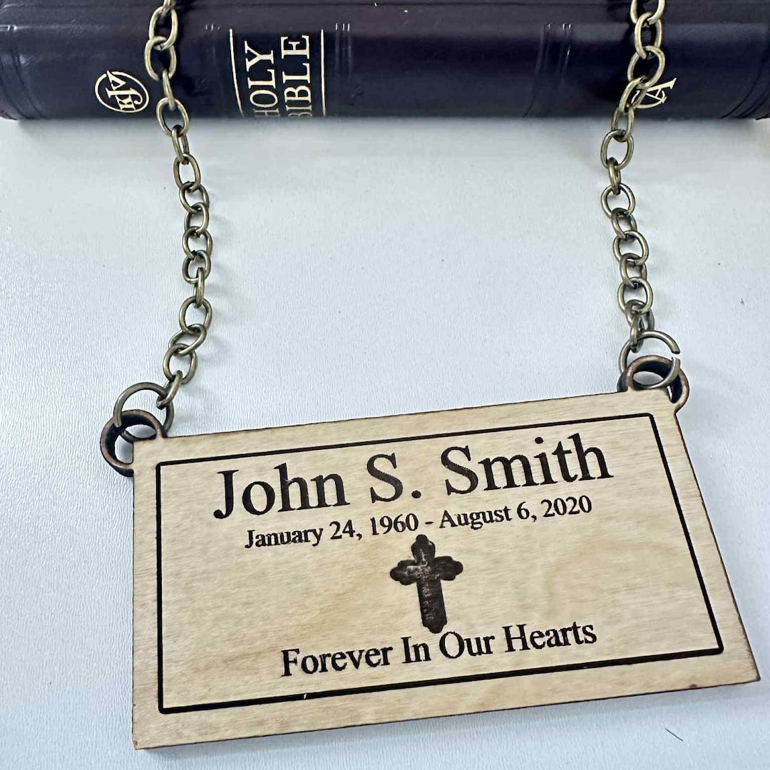 Custom Wood Urn Name Tag – Engraved Memorial Plaque for Ashes ...