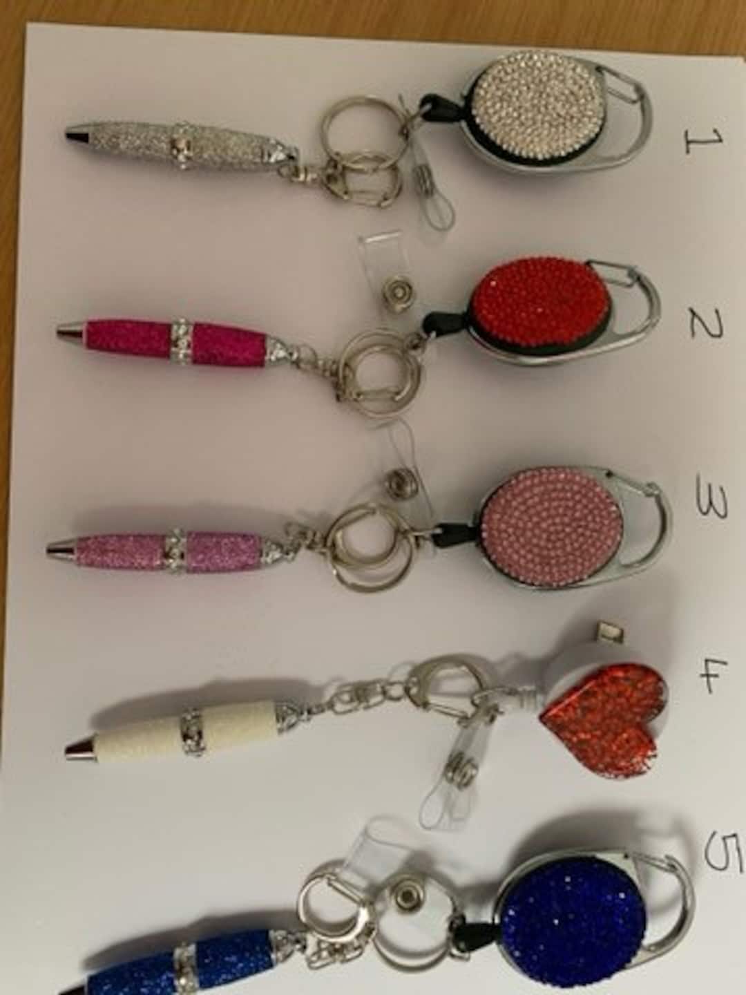 Crystal Mini Pens on Retractable Cord - Etsy