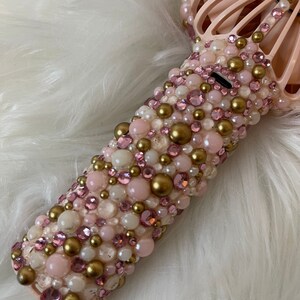 Bling Portable Handheld Rechargable Fan, Bedazzled Gift, Pearl & Jelly ...