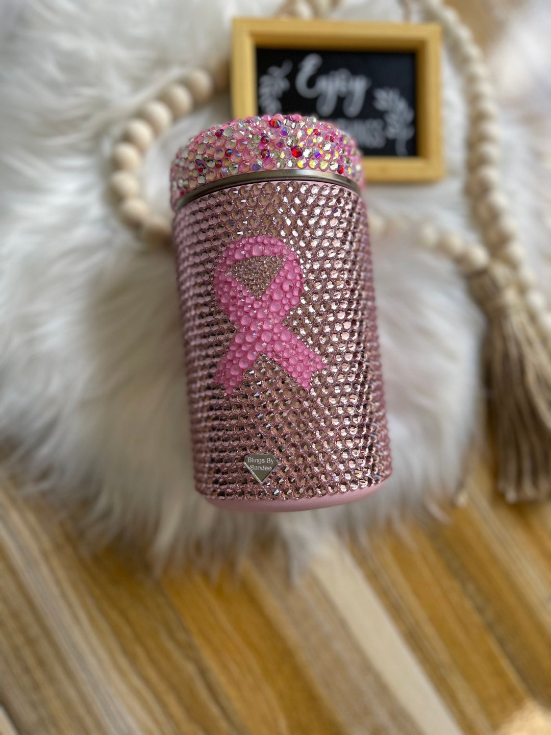 Bling Breast Cancer Ribbon Jar Rhinestone Storage Breast - Etsy