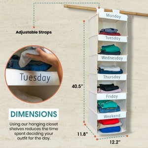 Weekly Clothes Organizer for Closet Outfit Planner Back to School ...