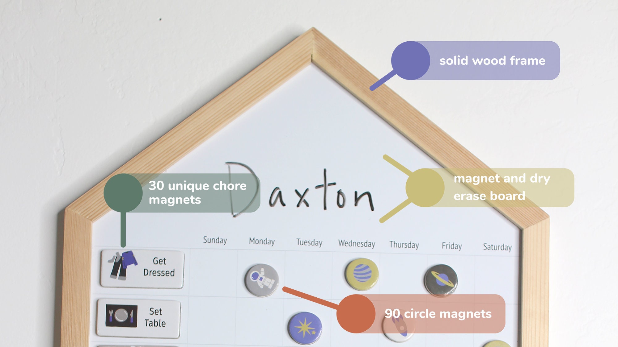 Magnetic Responsibility Chart Whiteboard Modern/minimalistic Wood Chore ...