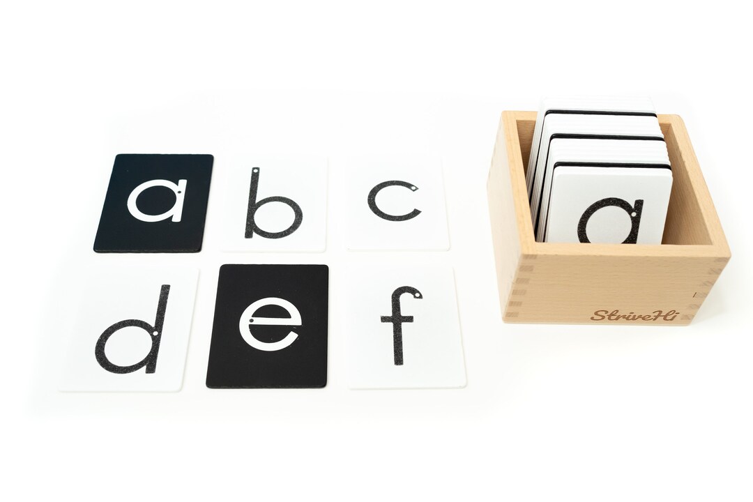 Lowercase Montessori Sandpaper Letters Black & White Montessori Letters ...