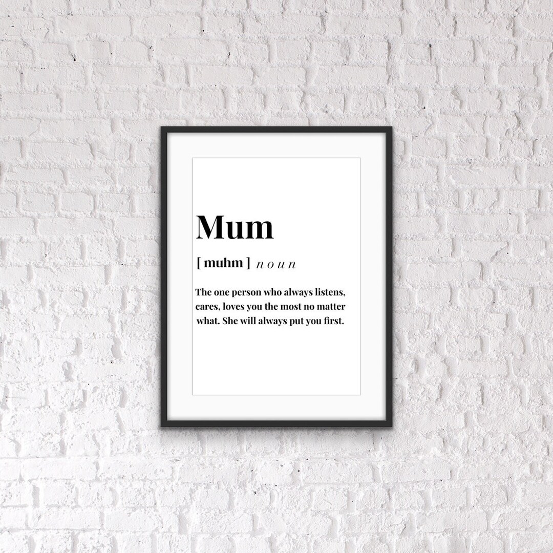 Mum Print, Mum Noun Print, Mother’s Day, Mother, Family Print, Family ...