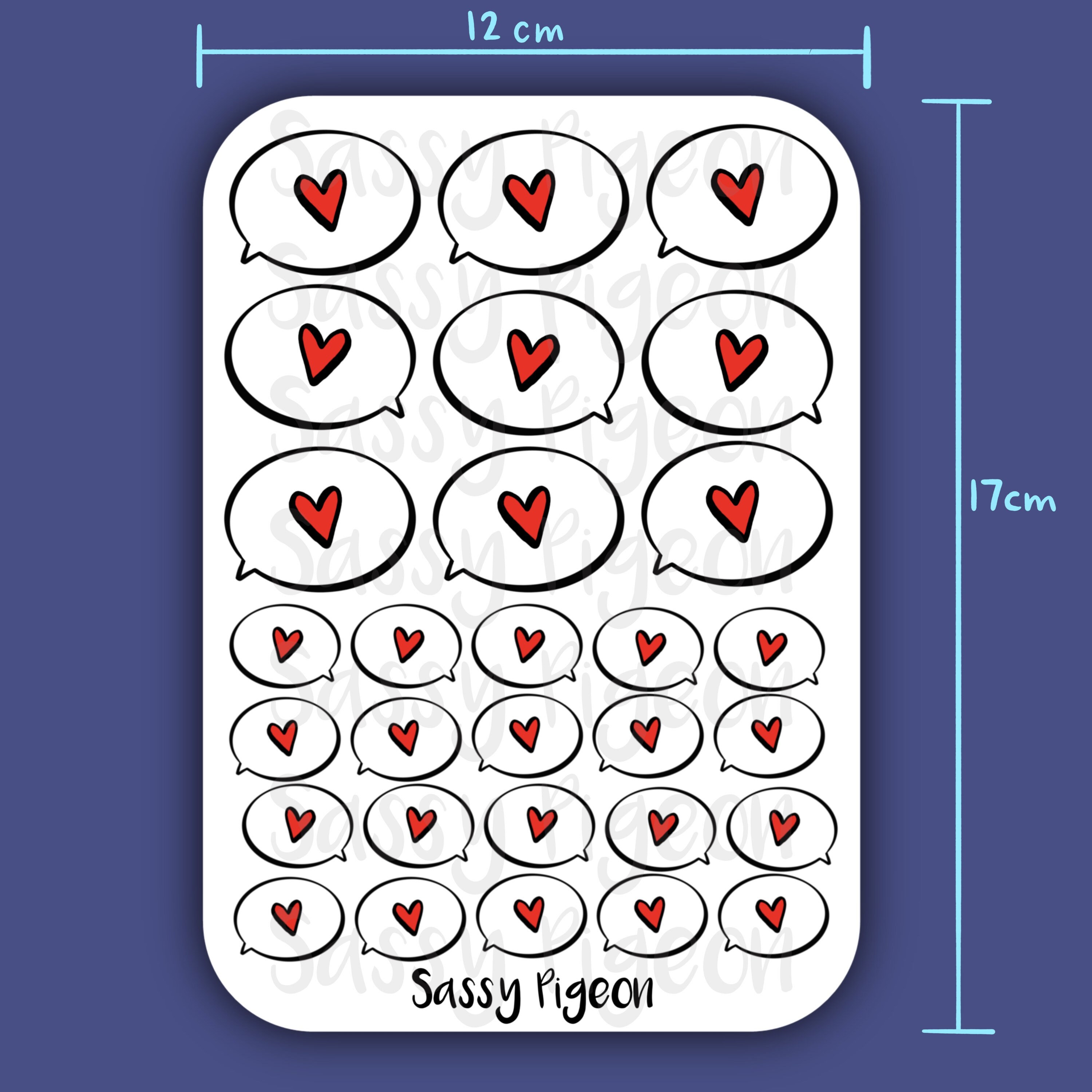 Heart Speech Bubble Sticker Sheet - Etsy