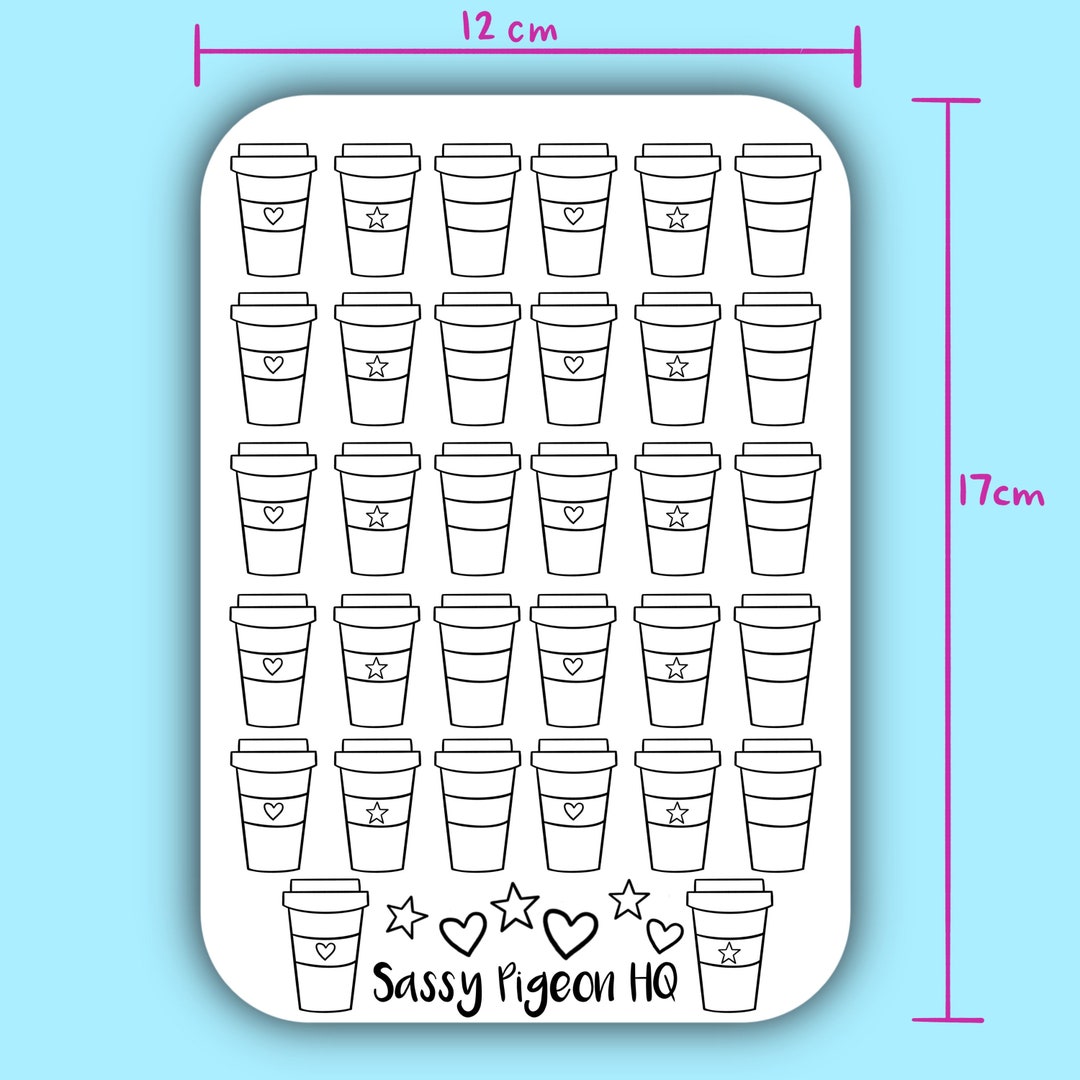 Coffee Cup Mood Tracker Sticker Sheet - Etsy