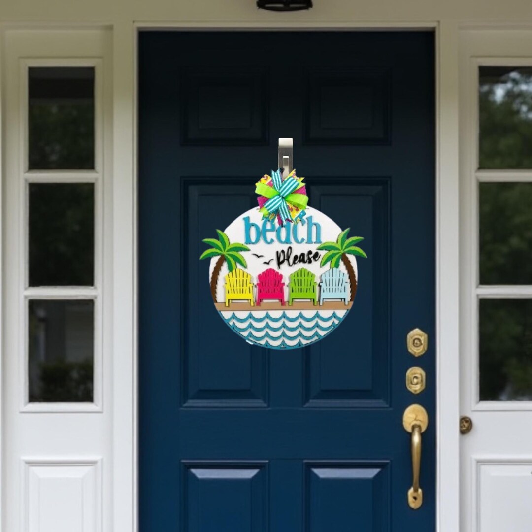 Beach Door Hanger | Beach Theme Laser Cut Decor | Vacation Home Decor ...