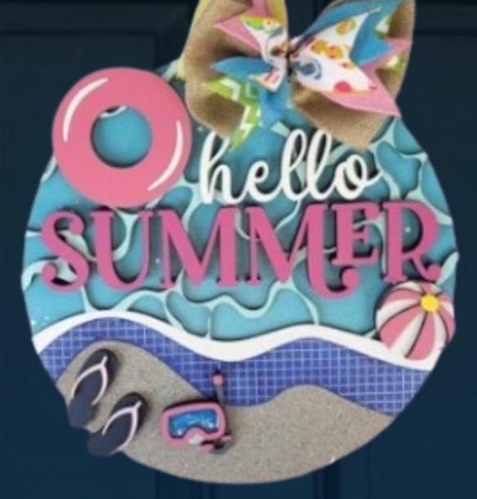 Hello Summer Pool Door Hanger | Laser Cut Summer Sign | Summer Home ...