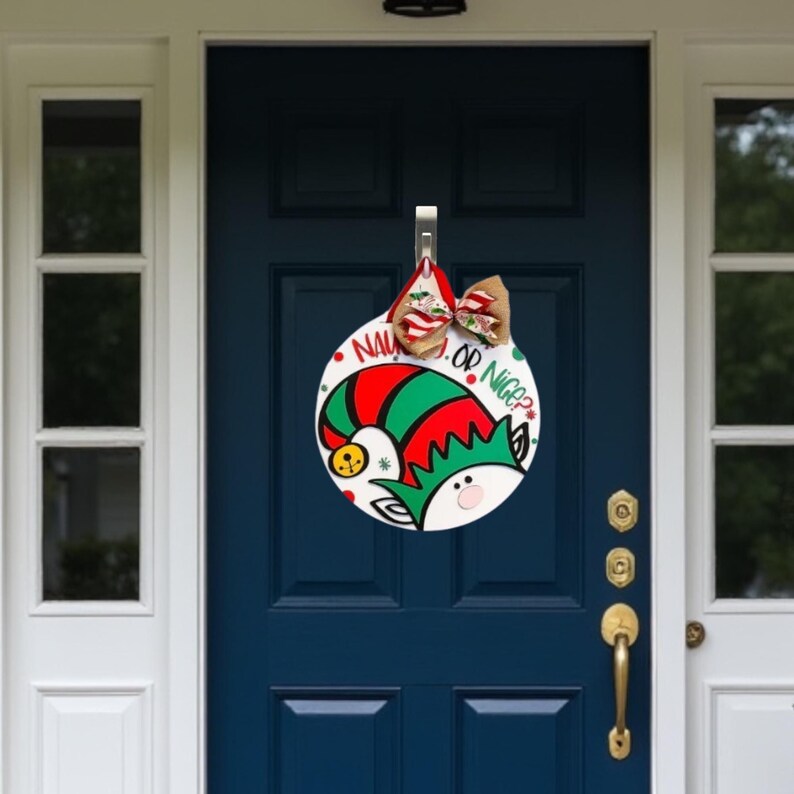 Elf Christmas Door Hanger Christmas Door Hanger Elf Door Hanger Front ...