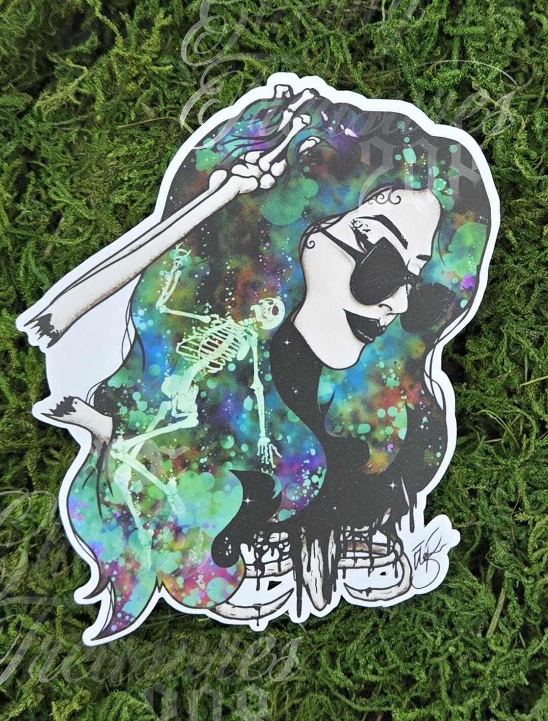 Haunted Skeleton Pin up Gothic Horror Halloween Sticker - Etsy