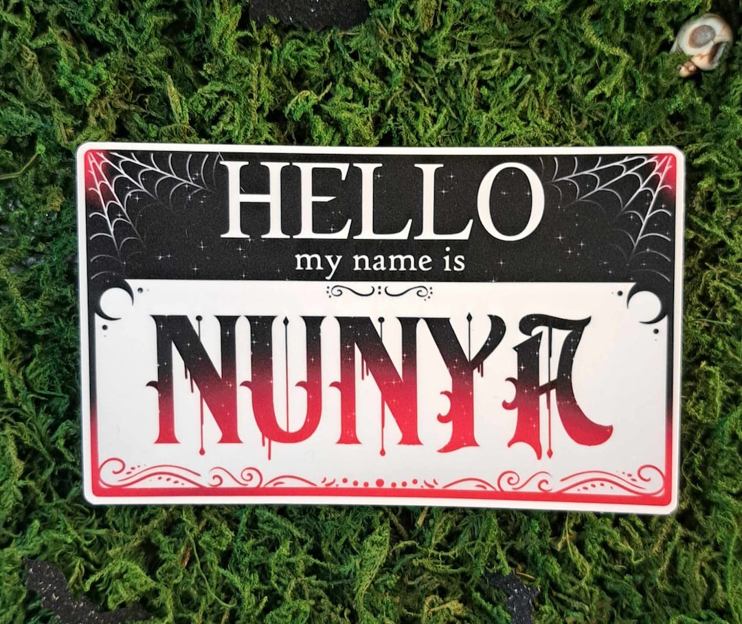Hello, My Name is Nunya Gothic Halloween Sticker - Etsy