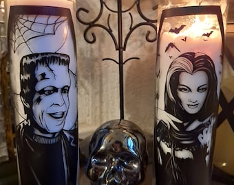 Munsters Candle Set lily and Herman and Lily - Etsy