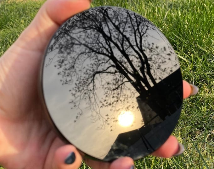 4" Black Obsidian Mirror | Magic Mirror, Ritual Tool for Scrying ...
