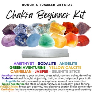 15pc Rough & Tumbled Beginner Chakra Crystal Kit Chakra - Etsy