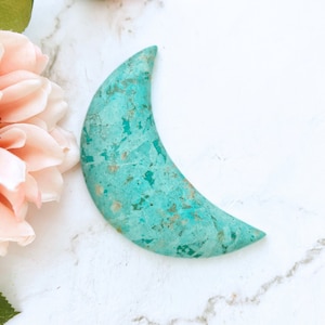 Peruvian Turquoise Moon, Turquoise Crescent Moon, Blue Moon, Turquoise ...