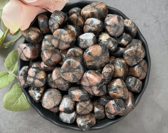 Chiastolite Sphere Cross Stone Crystal Grid Pagan Altar - Etsy
