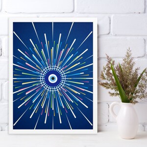 Evil Eye Wall Art, Evil Eye Printable Poster, Starburst Evil Eye Print ...