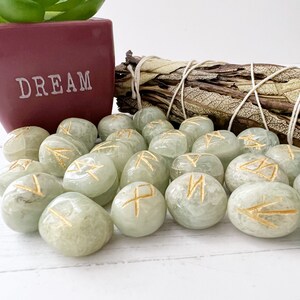 Aquamarine Runes | Aquamarine Rune Set | Set of 25 Aquamarine Elder ...