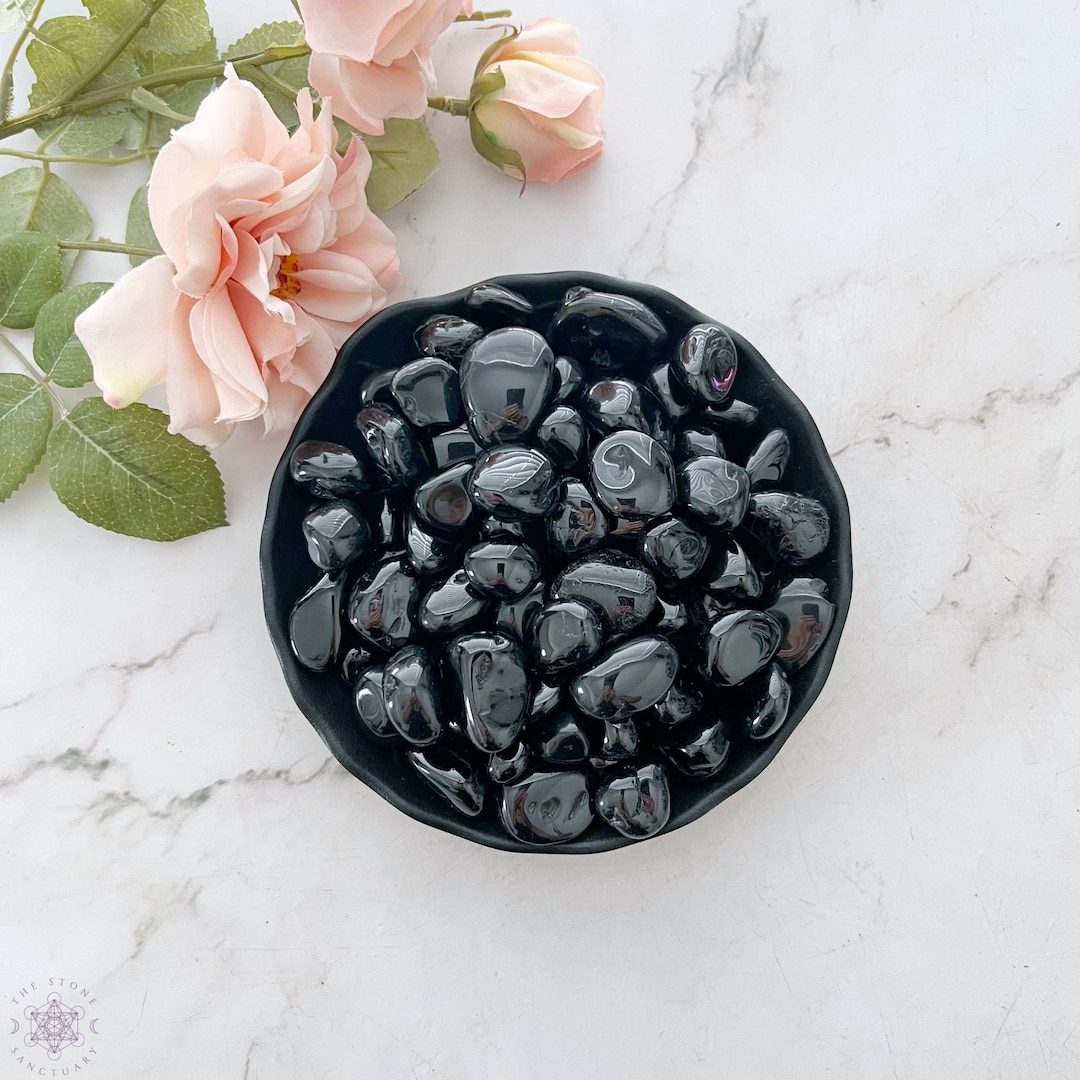 Black Spinel Tumbled Stones | Polished Black Spinel Gemstone Crystals ...