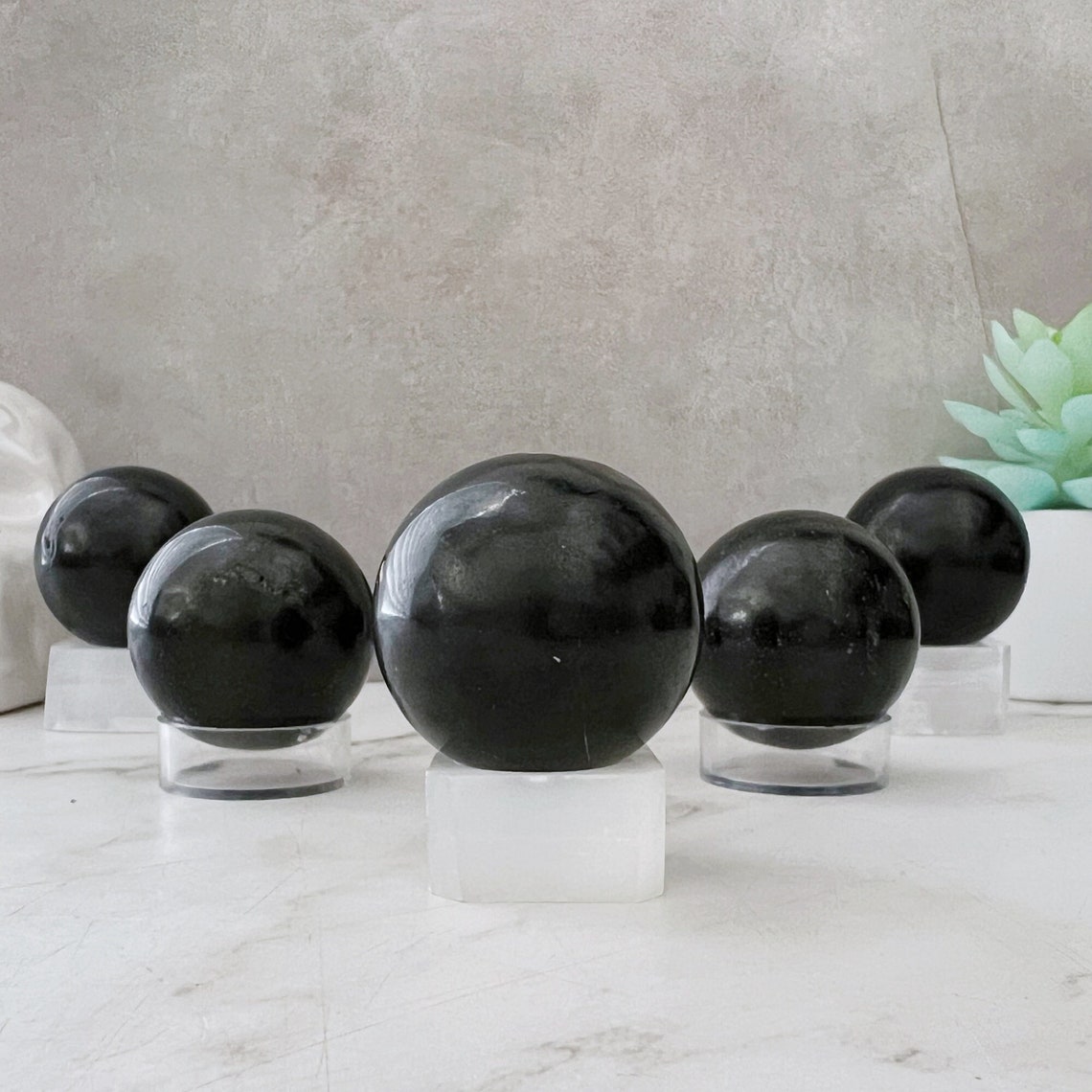Shungite Crystal Ball | 40mm Black Shungite Crystal Sphere, Orb ...