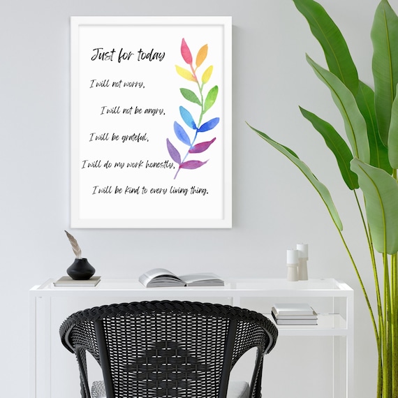 Just for Today Reiki Principles Wall Art Printable Poster 5 - Etsy