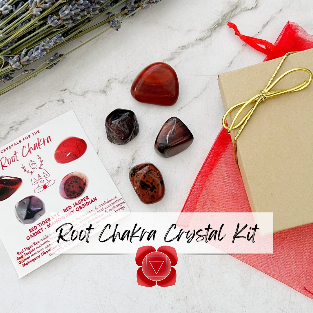Root Chakra Crystal Set | Tumbled Stone Kit for Root Chakra | Red ...