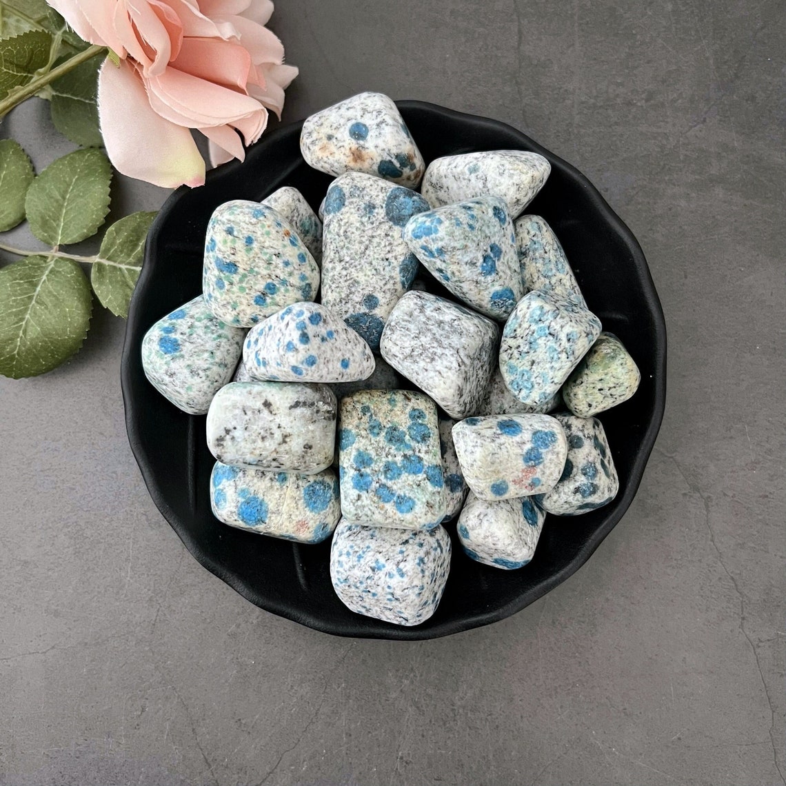 K2 Jasper Tumbled Stones | Azurite in Quartz | Polished K2 Crystal ...