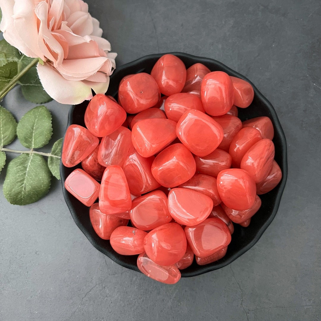 Cherry Quartz Tumbled Stones | Polished Cherry Quartz Crystal Gemstones ...