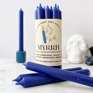 Myrrh Blue Spell Candles, 5" Blue Chime Candles, Witch Candles, Ritual ...