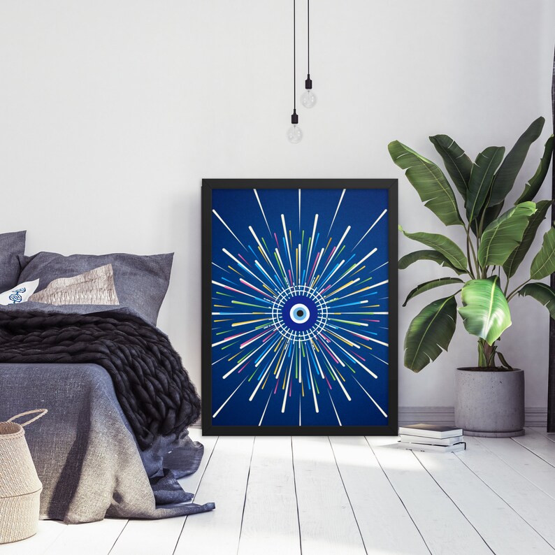 Evil Eye Wall Art Evil Eye Printable Poster Starburst Evil - Etsy