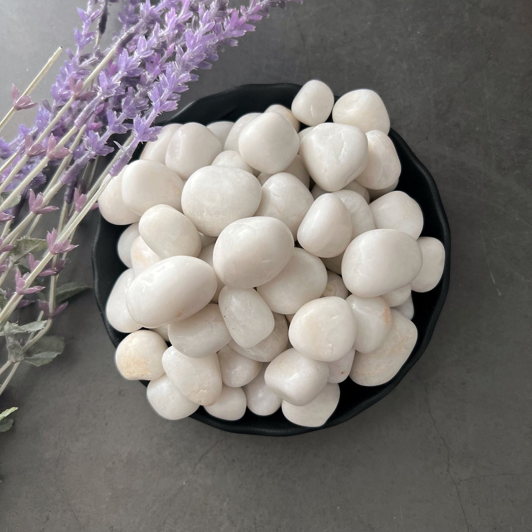 White Agate Tumbled Stones Polished White Agate Crystal Gemstones Shop ...