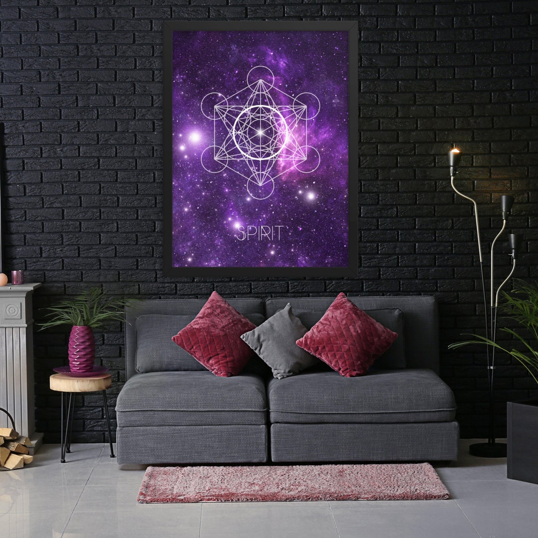 Spirit Element in Metatron's Cube Poster, Alchemy Symbols, Sacred ...