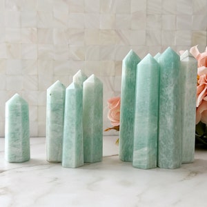 Amazonite Point, 3-4" Amazonite Obelisk, 6 Sided Amazonite Tower ...