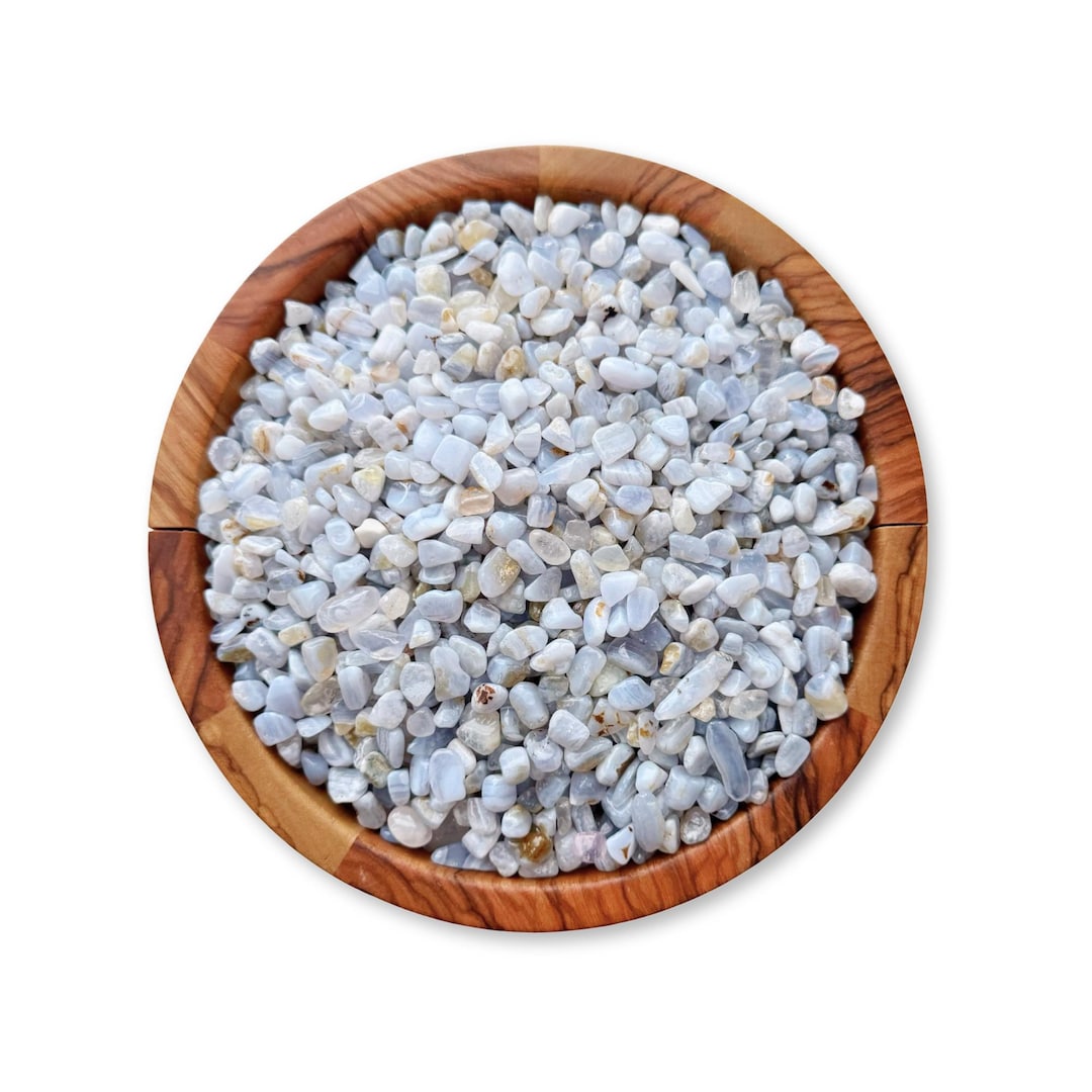 Blue Lace Agate Crystal Chips | Polished Mini Gemstones for Candles ...